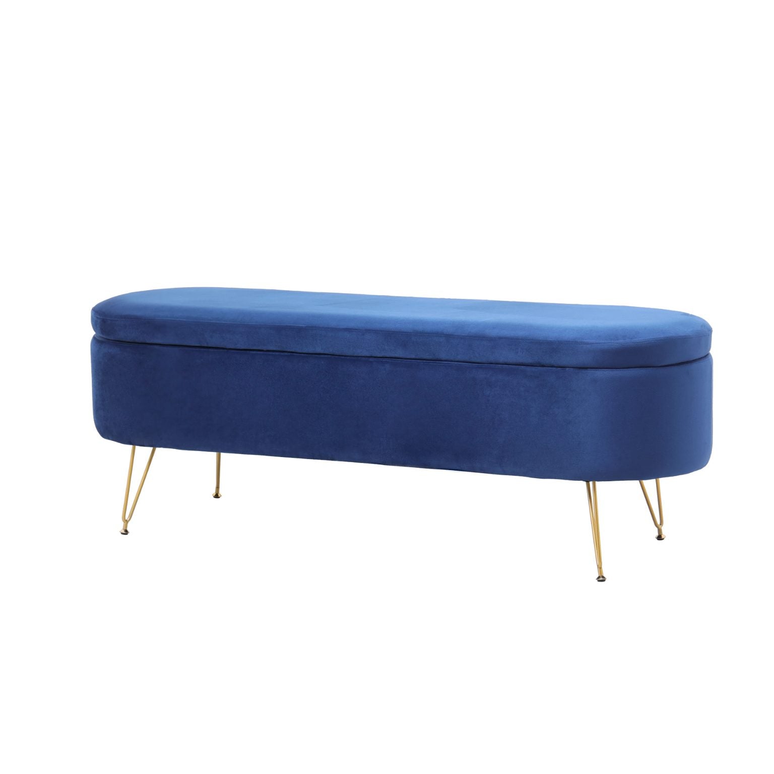 LONG OTTOMAN / STORAGE (NAVY BLUE VELVET) – Two Little Angels Furniture
