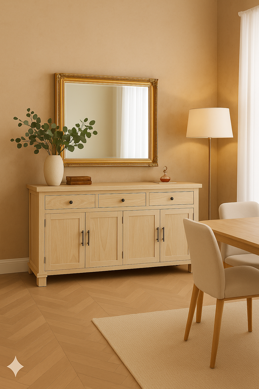 Natural Wood Buffet/Side Table - White Wash Finish – Two Little Angels ...