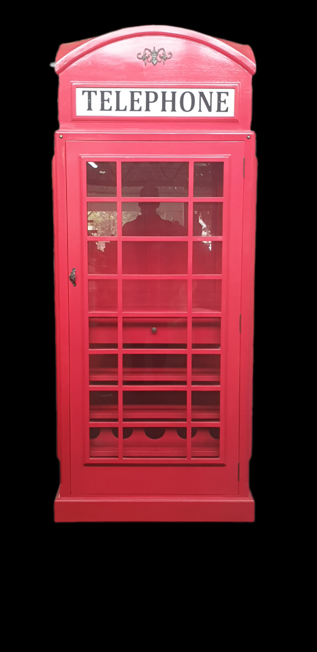 Red Telephone Box Display Cabinet